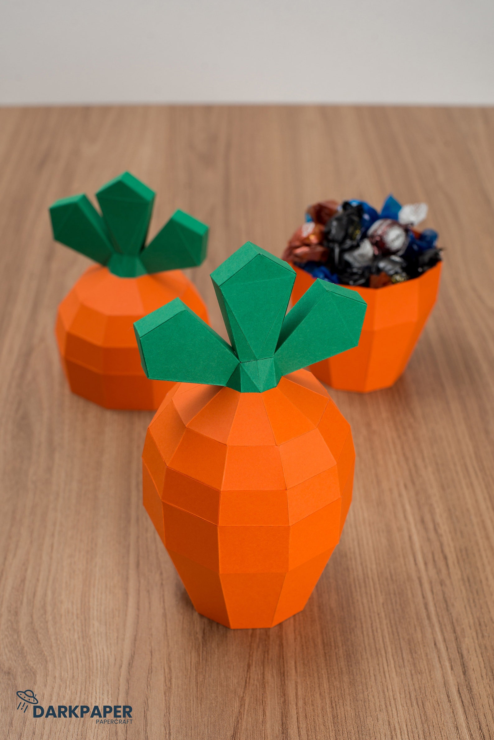 Carrot Gift Box Low Poly Carrot Easter Papercraft Carrot - Etsy