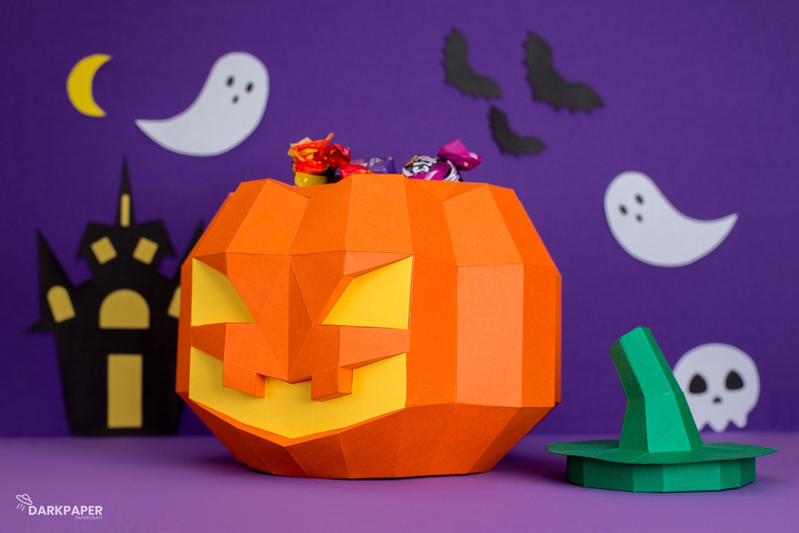 Papercraft Pumpkin, Pumpkin Box, Helloween Decor, Helloween, Papercraft ...