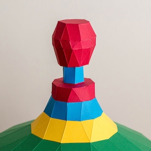 Vintage Spinning Top Papercraft Template, DIY Papercraft, Low Poly, DIY ...