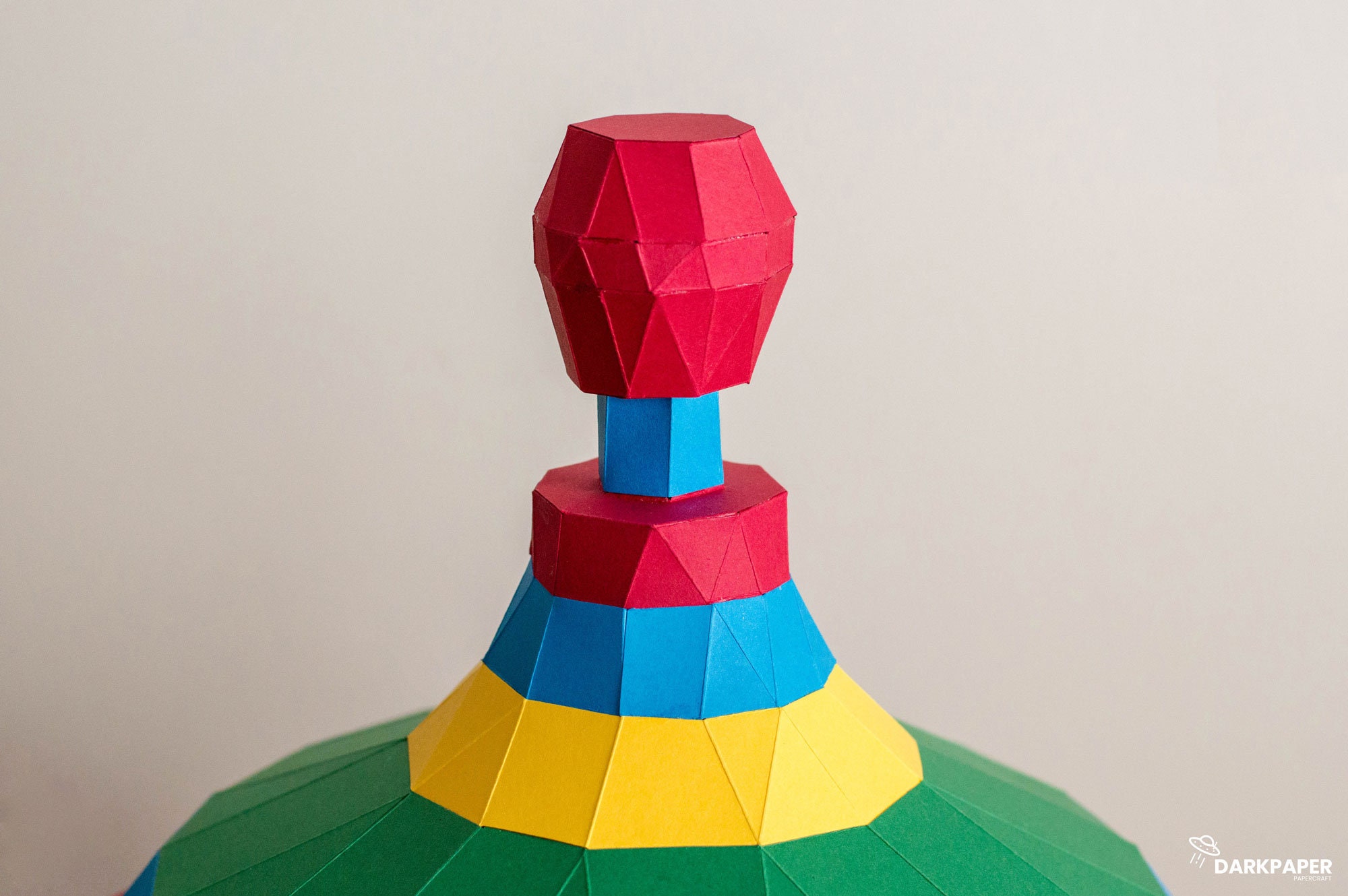 Vintage Spinning Top Papercraft Template DIY Papercraft Low - Etsy