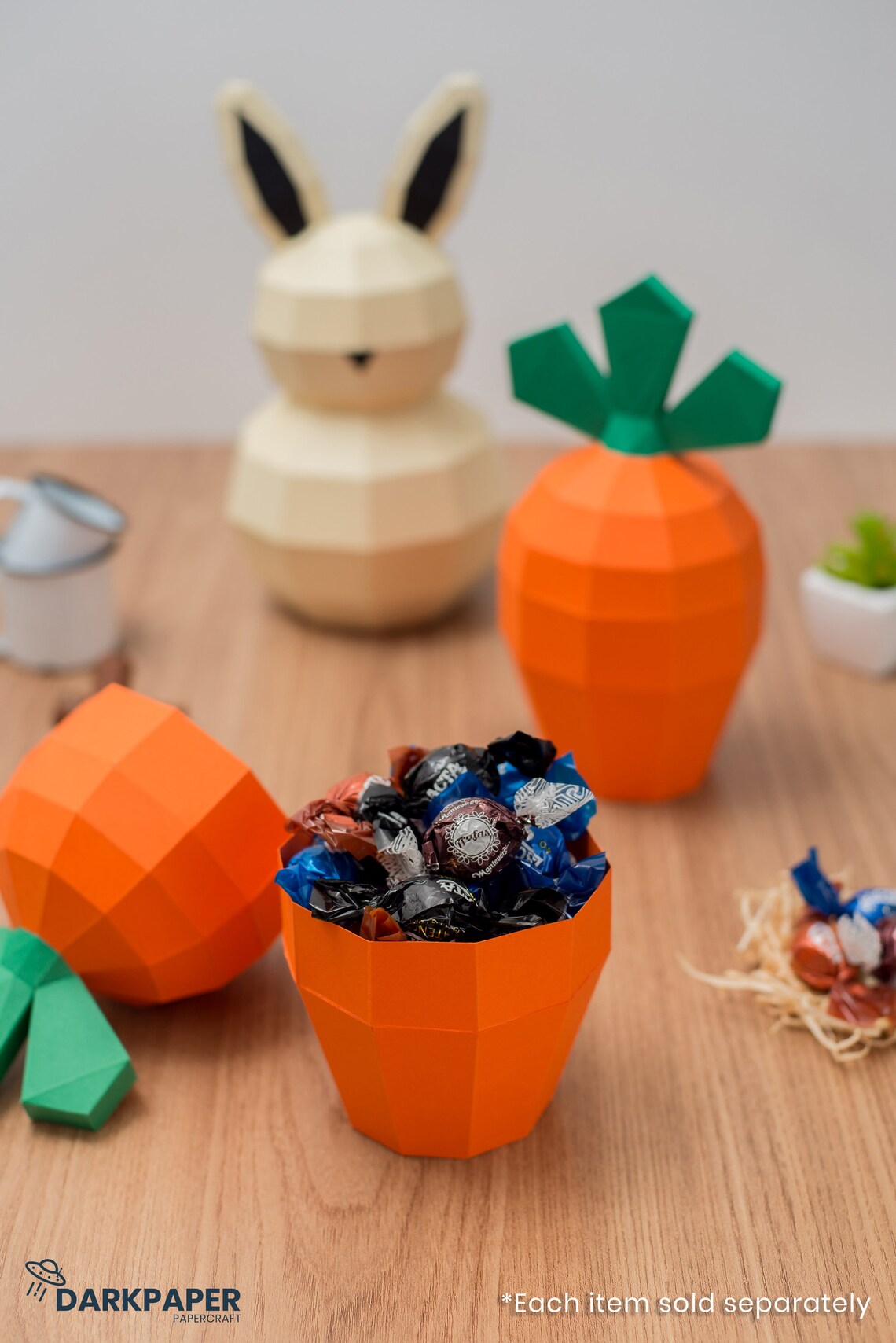 Carrot Gift Box Low Poly Carrot Easter Papercraft Carrot - Etsy