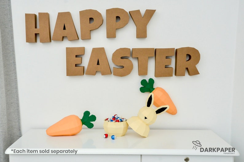 Rabbit Gift Box Bunny Low Poly Banny Bunny Gift Box | Etsy