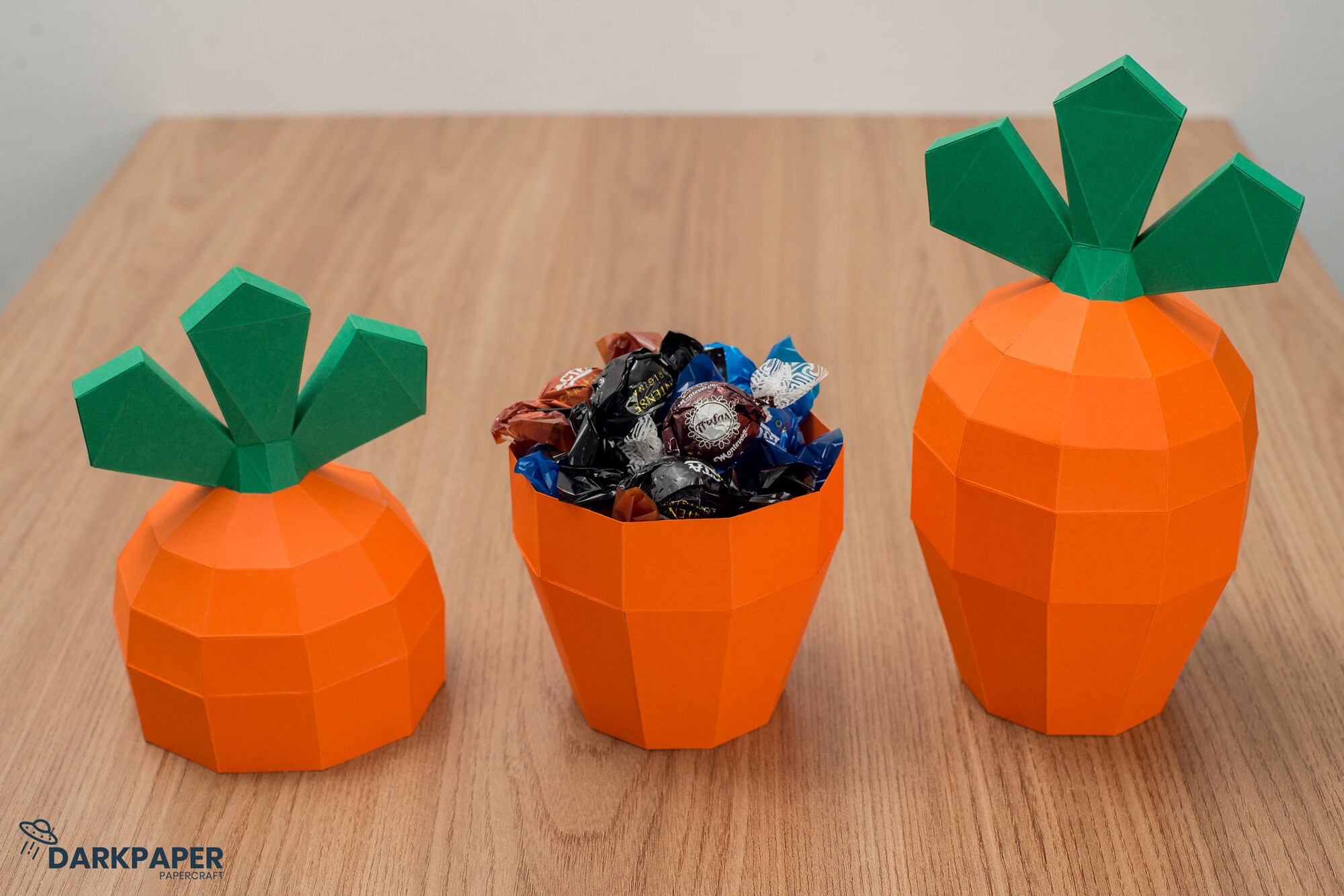 Carrot Gift Box Low Poly Carrot Easter Papercraft Carrot - Etsy