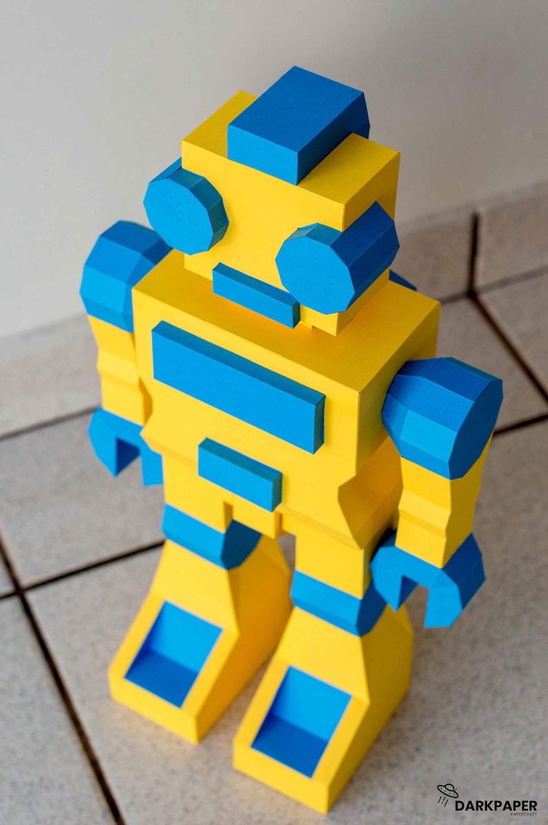 Vintage Robot Papercraft Template, DIY Papercraft, Low Poly, DIY Robot ...