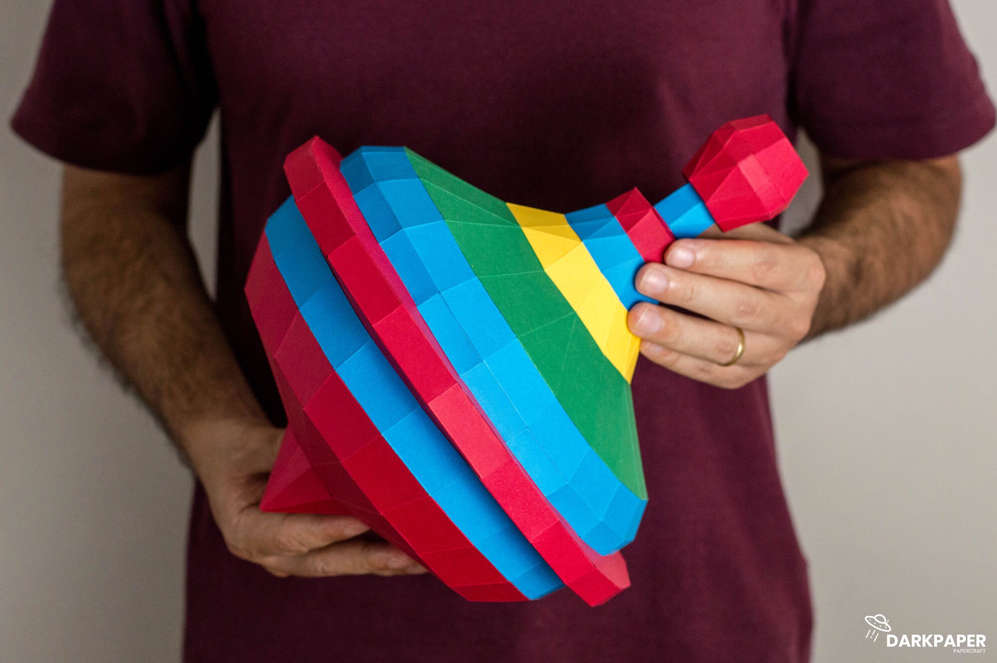 Vintage Spinning Top Papercraft Template DIY Papercraft Low - Etsy