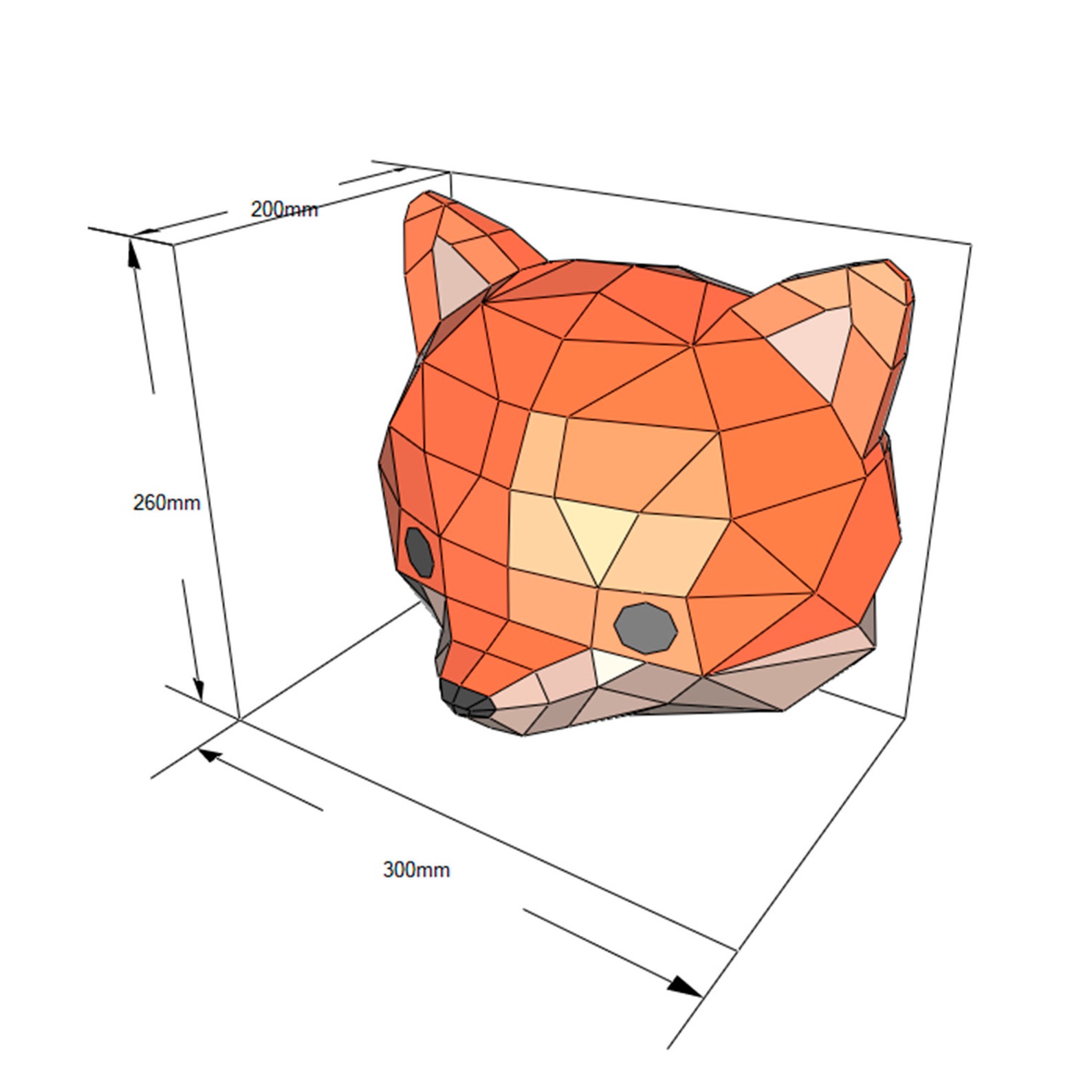 Papercraft Fox Head Cartoon Fox Head Template Fox Head - Etsy