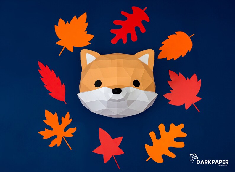 Papercraft Fox Head Cartoon Fox Head Template Fox Head | Etsy