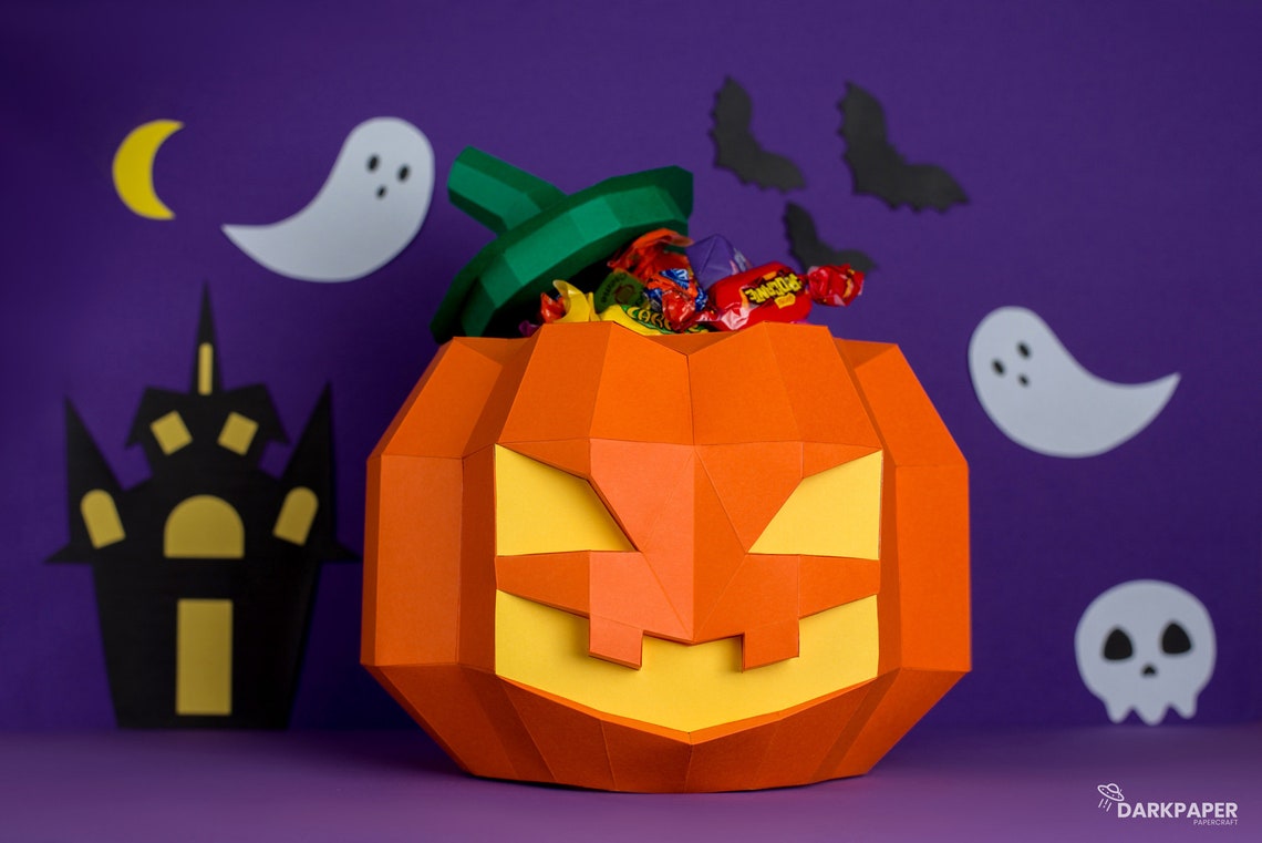 Papercraft Pumpkin, Pumpkin Box, Helloween Decor, Helloween, Papercraft ...