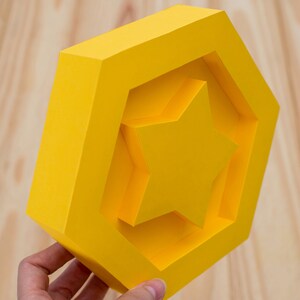 Game Coin Template, Star Game Coin Papercraft, Low Poly, Printable ...