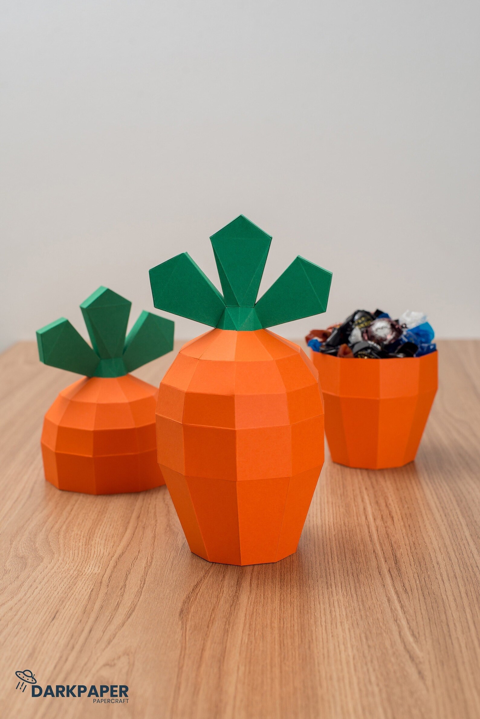 Carrot Gift Box Low Poly Carrot Easter Papercraft Carrot - Etsy