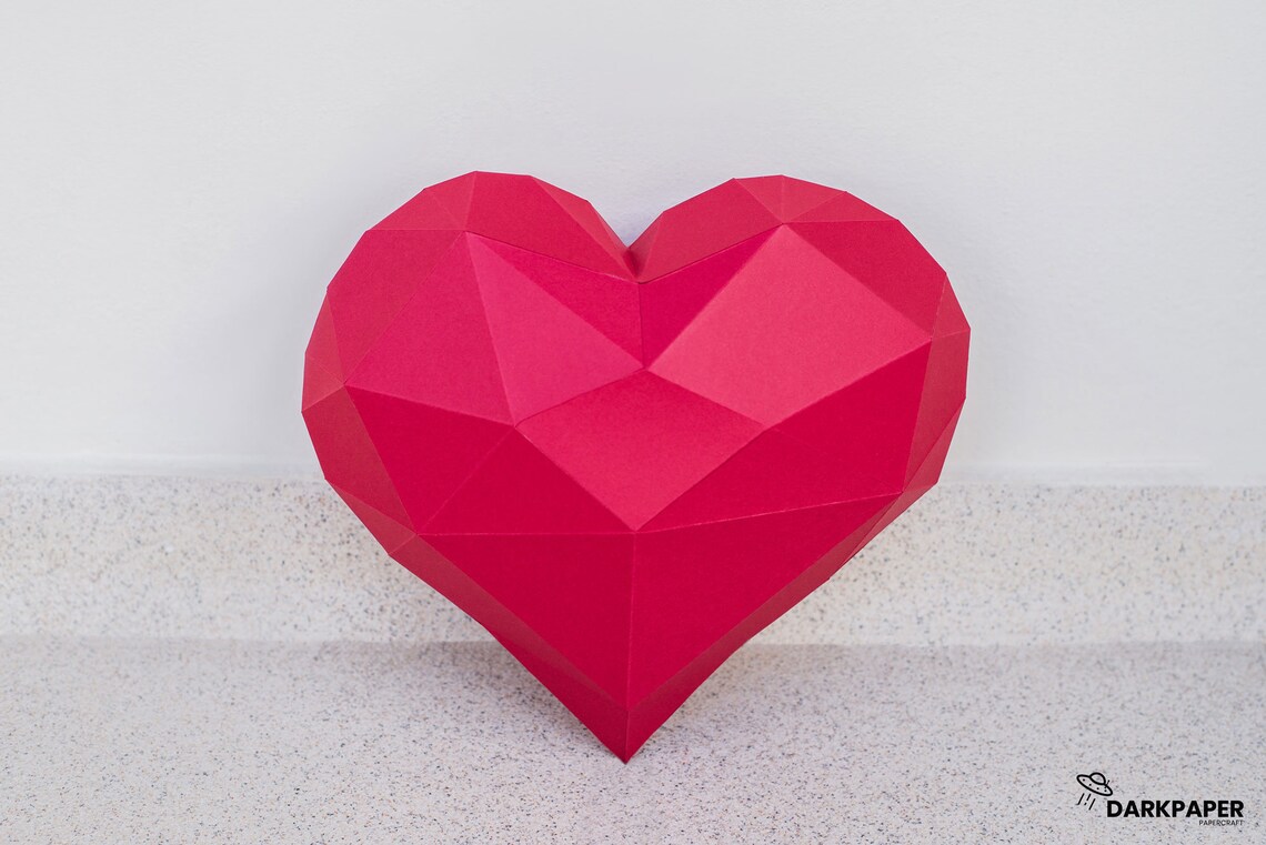 Papercraft Heart, Low Poly Heart, DIY Valentine's Day, DIY Gift ...