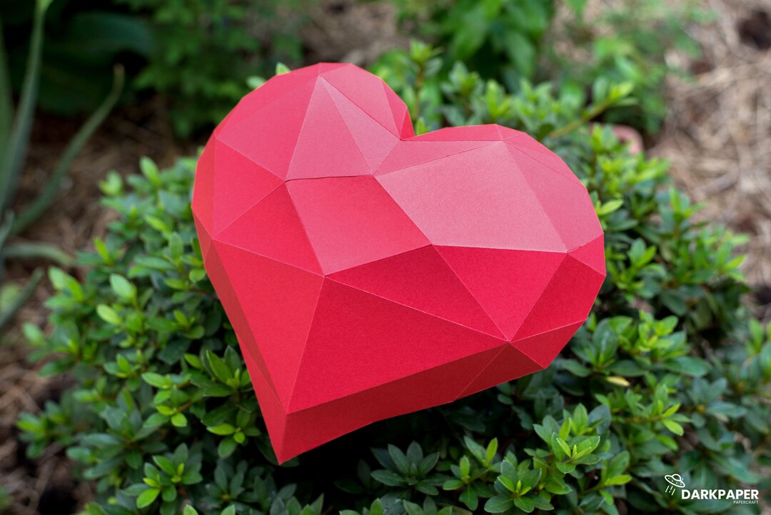 Papercraft Heart, Low Poly Heart, DIY Valentine's Day, DIY Gift ...