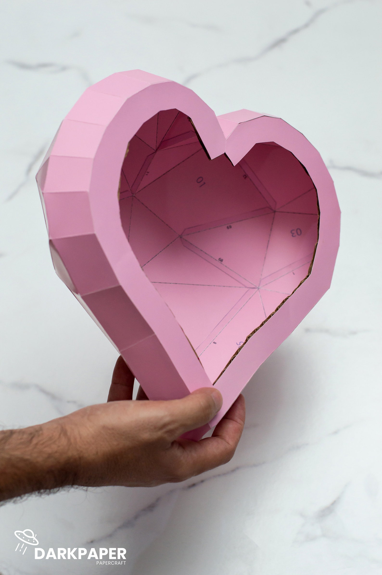 Heart Wall Decor, Papercraft Heart, Low Poly Heart, DIY Valentine's Day ...