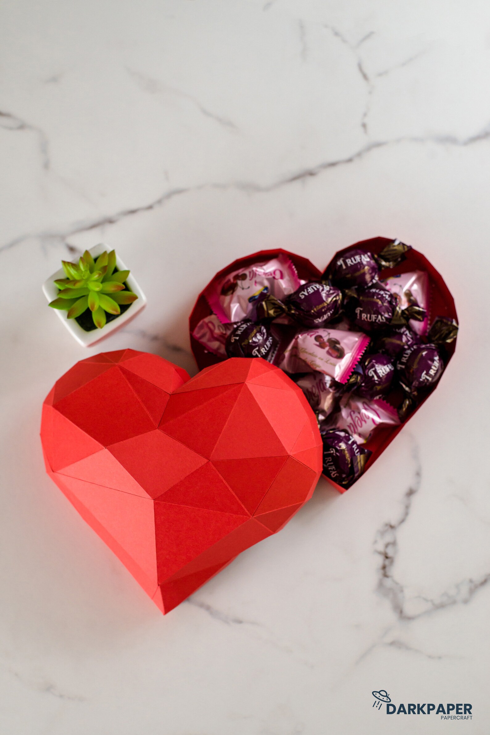 Papercraft Heart Box, Low Poly Heart, DIY Valentine's Day, Papercraft ...