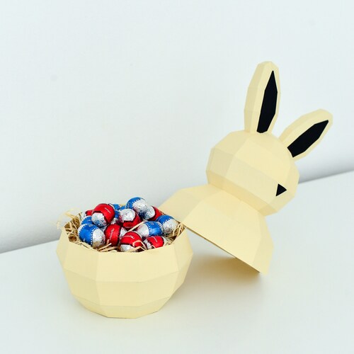 Bunny Easter Papercraft PDF SVG Template Creating Low Poly 3D - Etsy ...
