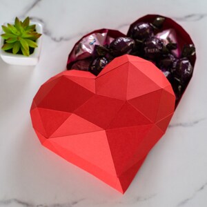 Papercraft Heart Box, Low Poly Heart, DIY Valentine's Day, Papercraft ...