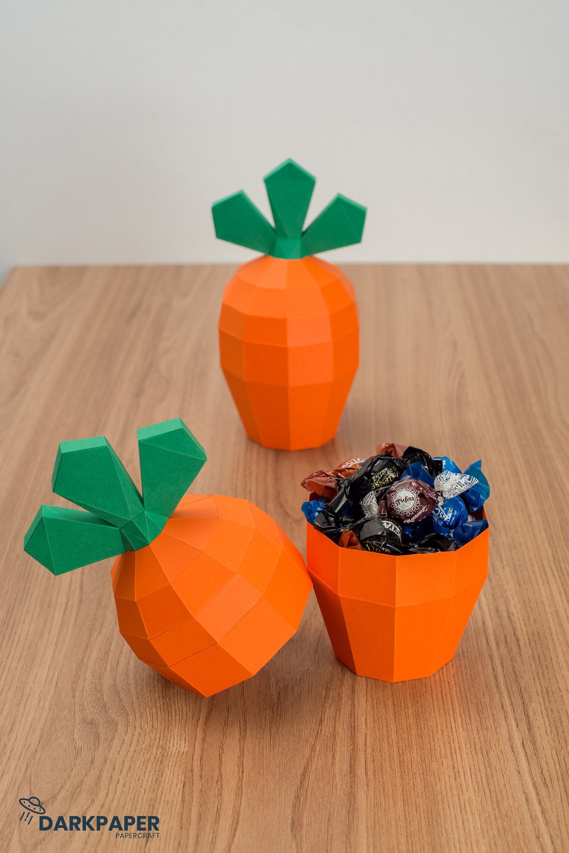 Carrot Gift Box Low Poly Carrot Easter Papercraft Carrot - Etsy