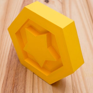 Game Coin Template, Star Game Coin Papercraft, Low Poly, Printable ...