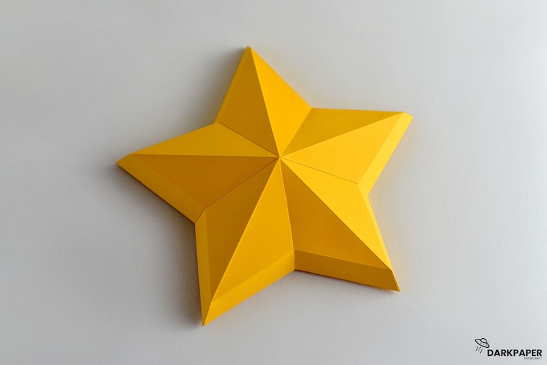 Star Template, Star Papercraft, Low Poly, DIY Star, Printable Template ...