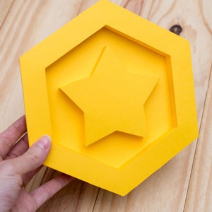 Game Coin Template, Star Game Coin Papercraft, Low Poly, Printable ...