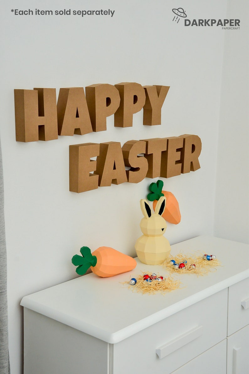 Rabbit Gift Box Bunny Low Poly Banny Bunny Gift Box | Etsy