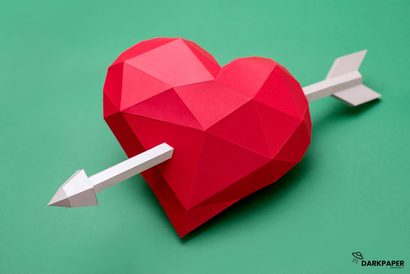 Papercraft Heart with Arrow papercraft heart papercraft | Etsy