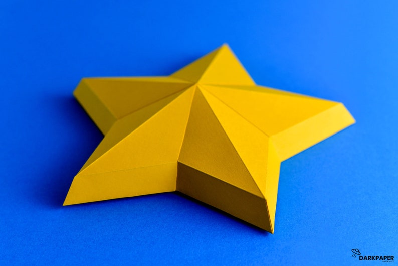 Star Template, Star Papercraft, Low Poly, DIY Star, Printable Template ...