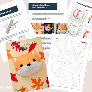 Papercraft Fox Head, Cartoon Fox Head Template, Fox Head Trophy ...