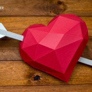 Papercraft Heart With Arrow, Papercraft Heart, Papercraft Heart Arrow ...
