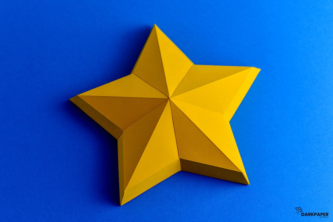 Star Template, Star Papercraft, Low Poly, DIY Star, Printable Template ...