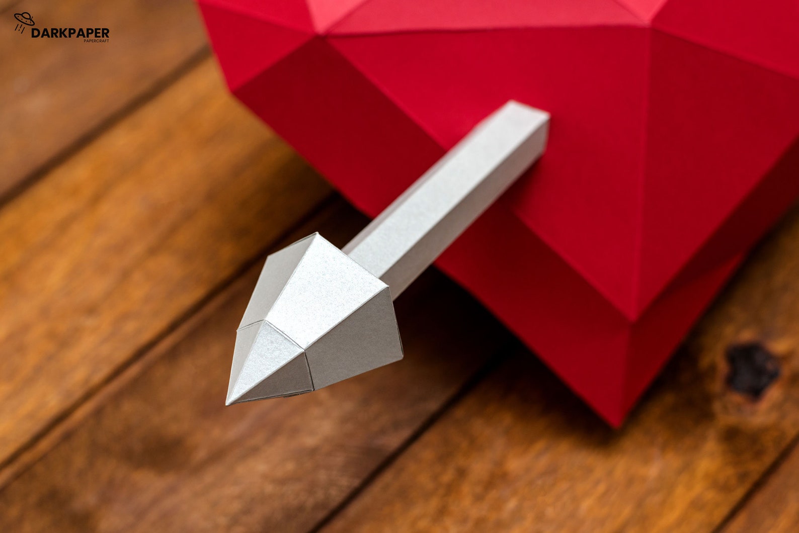 Papercraft Heart with Arrow papercraft heart papercraft | Etsy