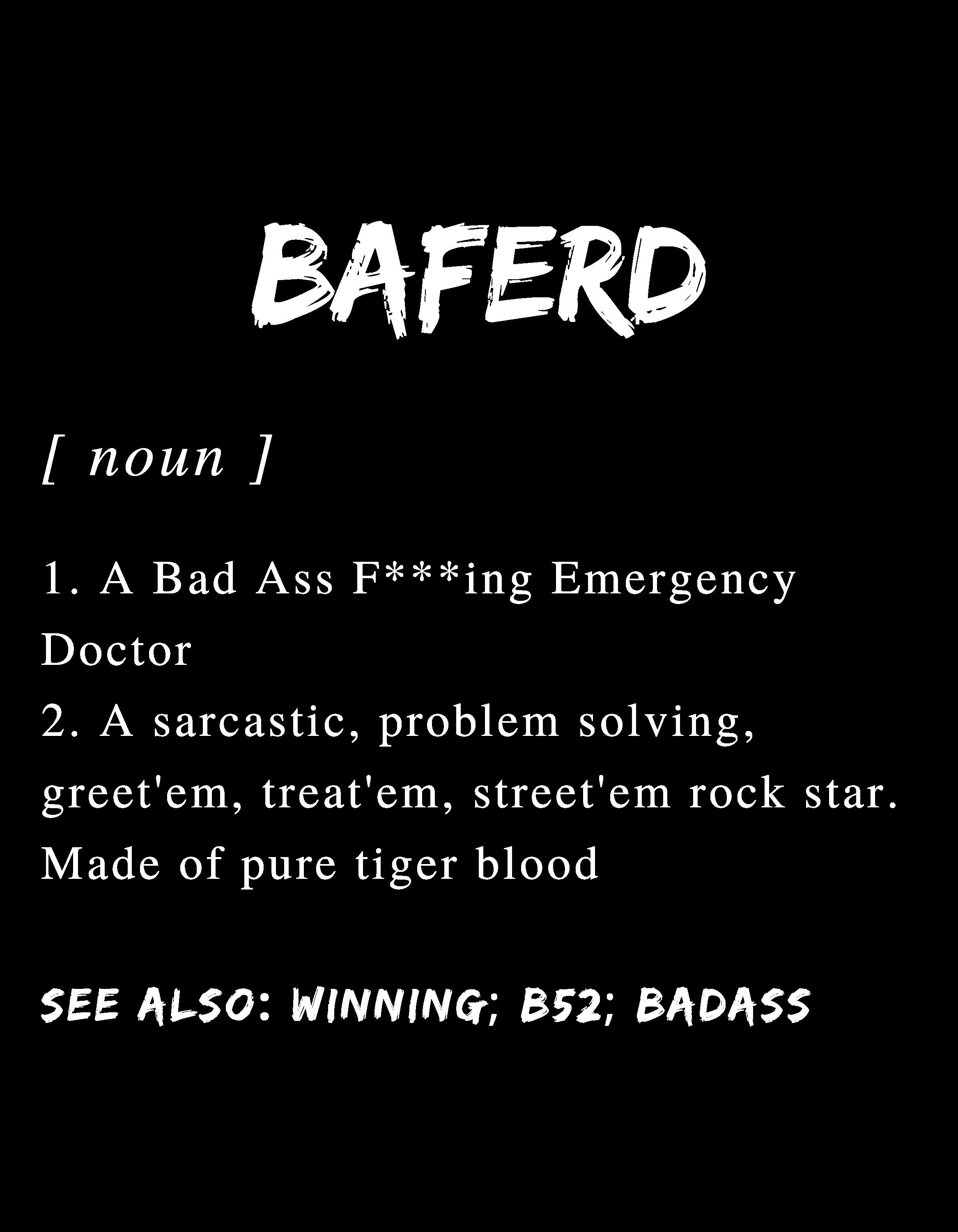 BAFERD Definition Sticker, ER Doctor Laptop, EM, Emergency Physician ...