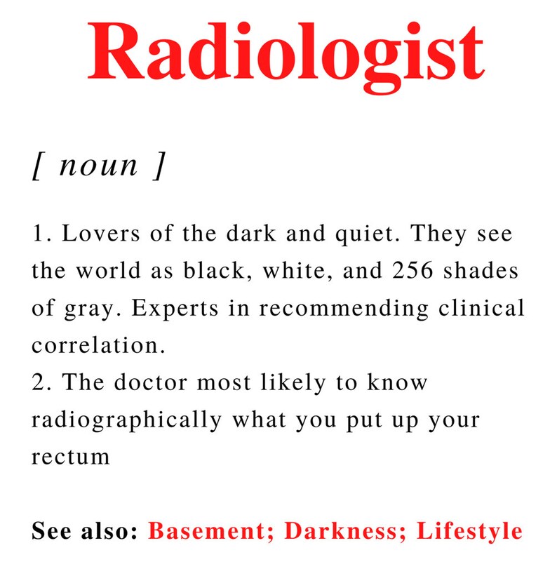 Radiologist Definition Sticker, Radiology Laptop, Gifts for Doctors ...