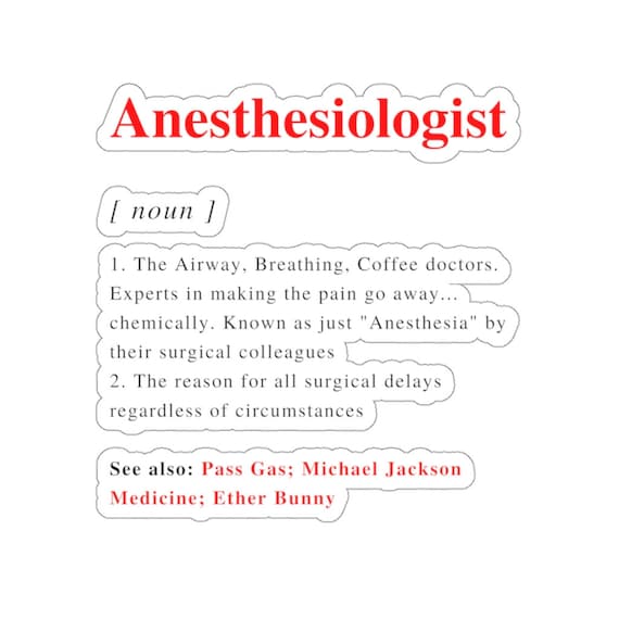 Anesthesiologist Definition Sticker Anesthetist Laptop Gifts | Etsy