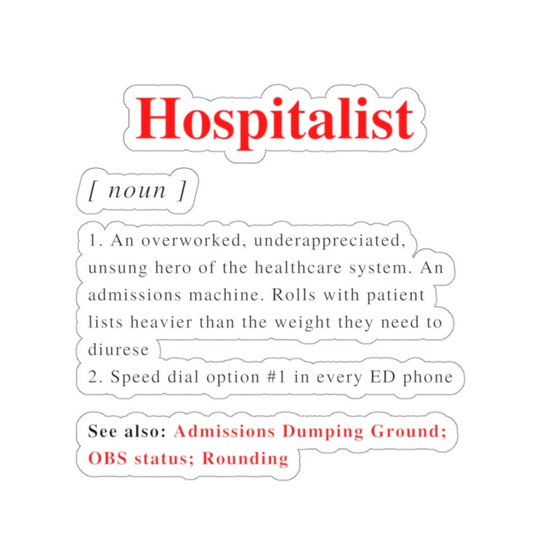 Hospitalist Definition Sticker, Internal Medicine Laptop, Gifts for ...