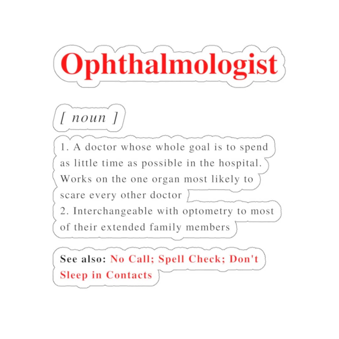 Ophthalmologist Definition Sticker, Ophthalmology Laptop, Gifts for ...