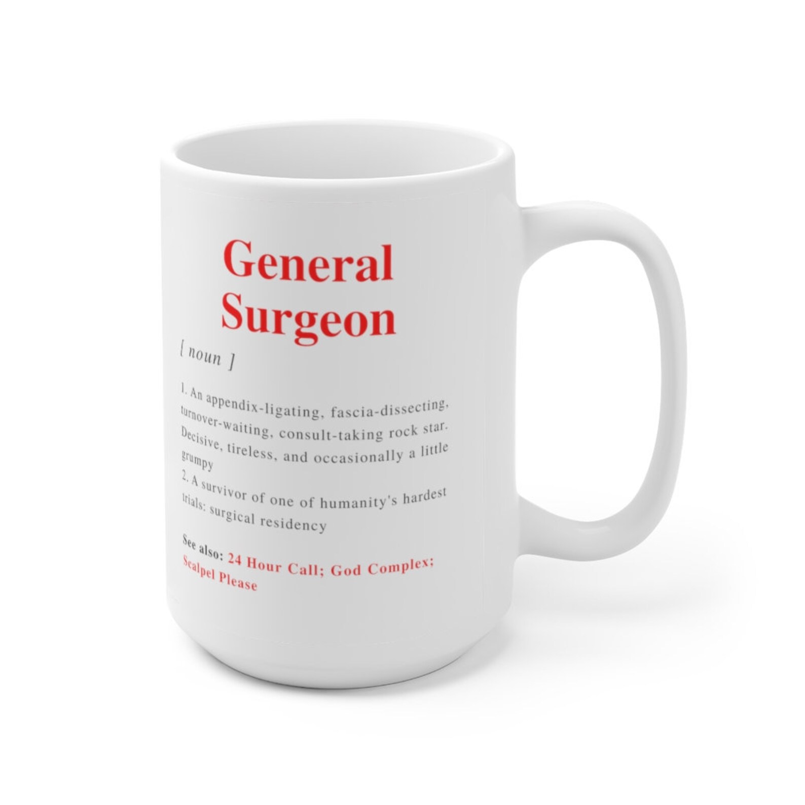 General Surgery Definition Mug, Surgeon Mug, Gifts for Doctors, Medical ...