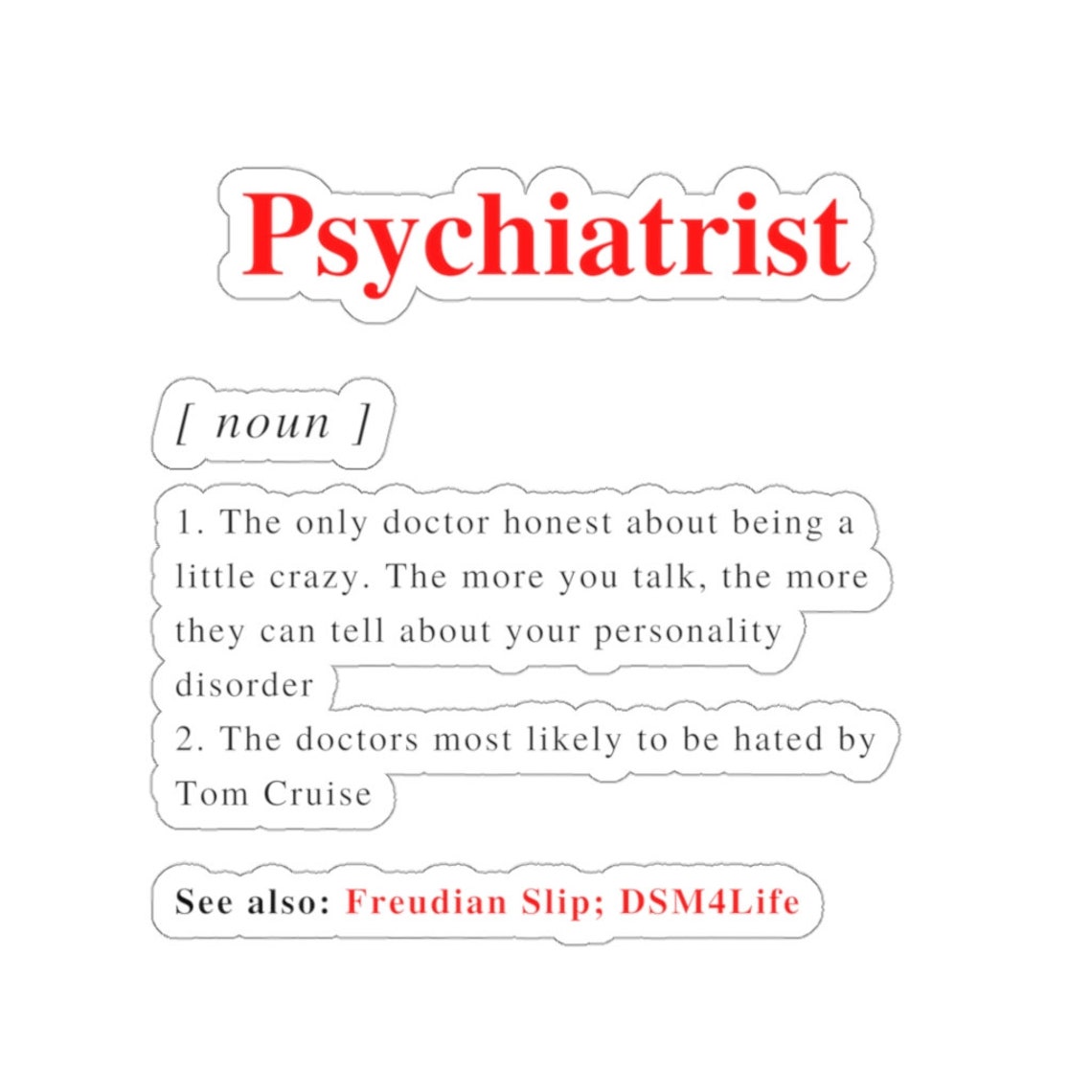 Psychiatrist Definition Sticker, Psychiatry Laptop, Gifts for Doctors ...