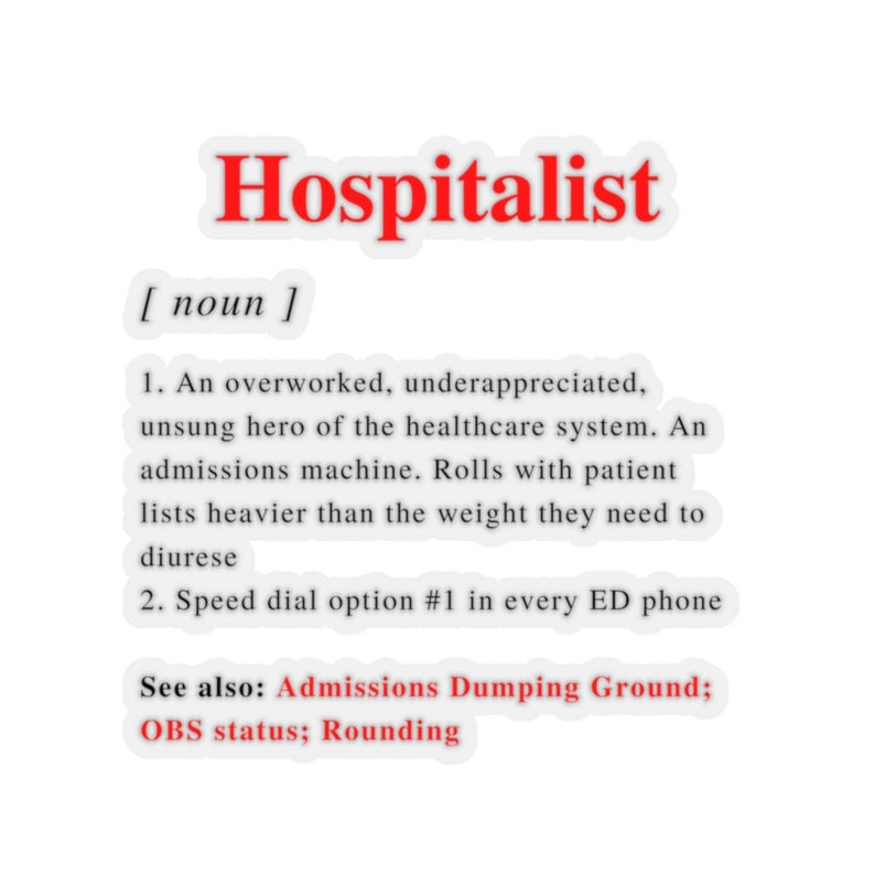 Hospitalist Definition Sticker, Internal Medicine Laptop, Gifts for ...