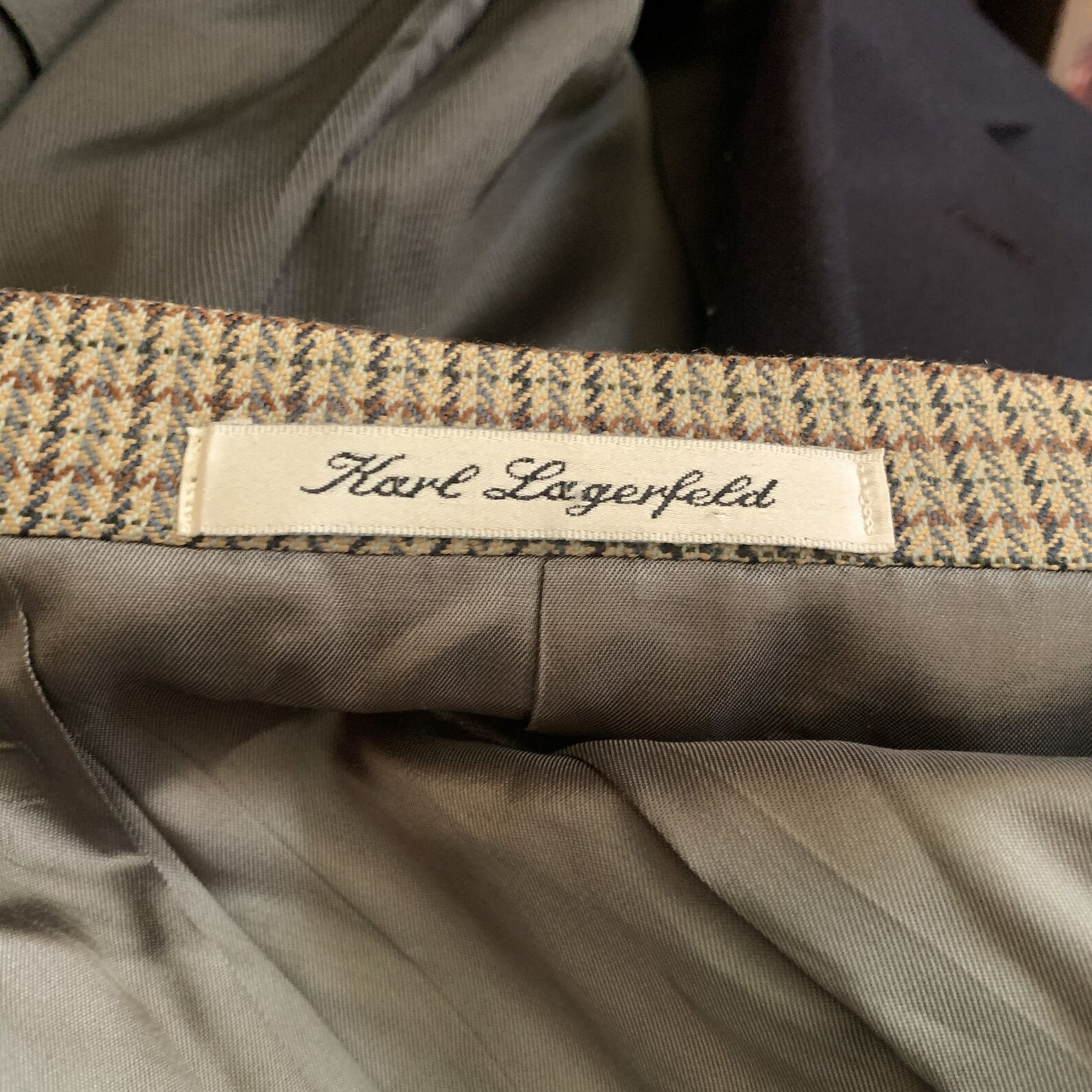 Karl Lagerfeld Vintage 70s Green and Tan Patterned Blazer Suit Jacket ...