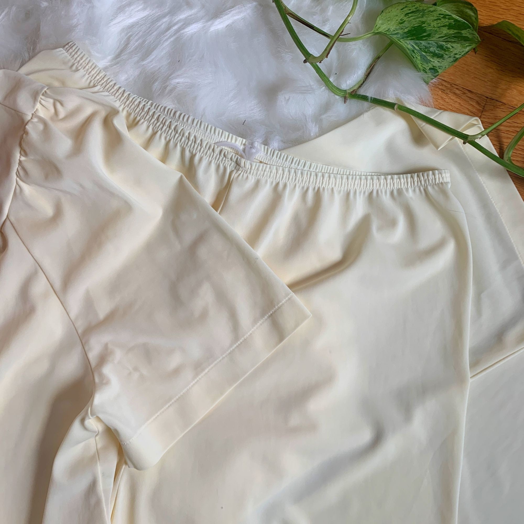 Shadowline Vintage Pale Yellow Pajama Top and Pants Set With - Etsy