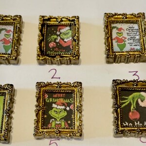 Dollhouse Miniature Grinch Picture Frames Perfect for Anyroom Barbie ...