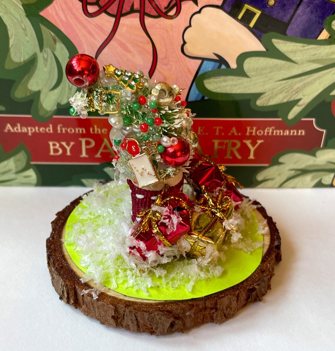 Grinch Miniature Christmas Tree With Wooden Base Handmade No Two Are ...