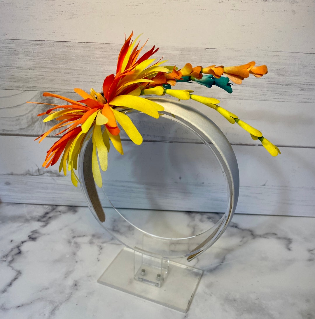 Orange Gerber Daisy Headband, Spring Floral Headpiece - Etsy