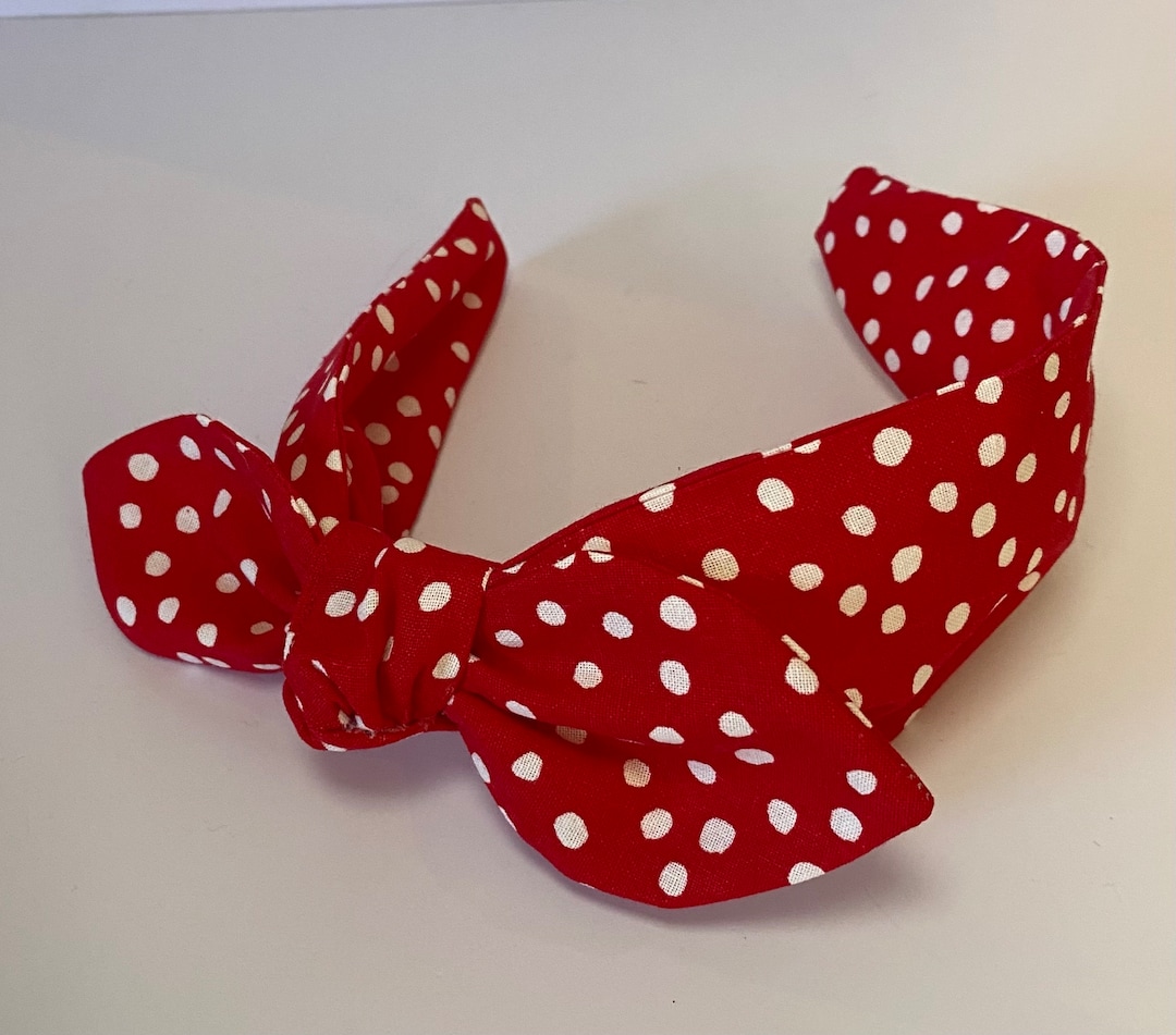 Red Retro Headband, Vintage Style, Side Knot Headband, Rosie Knotband ...