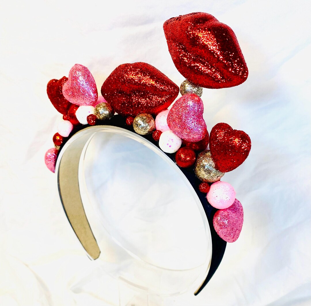 Valentines Day Headband, Valentines Day , Pink and Red, Kisses, Love ...