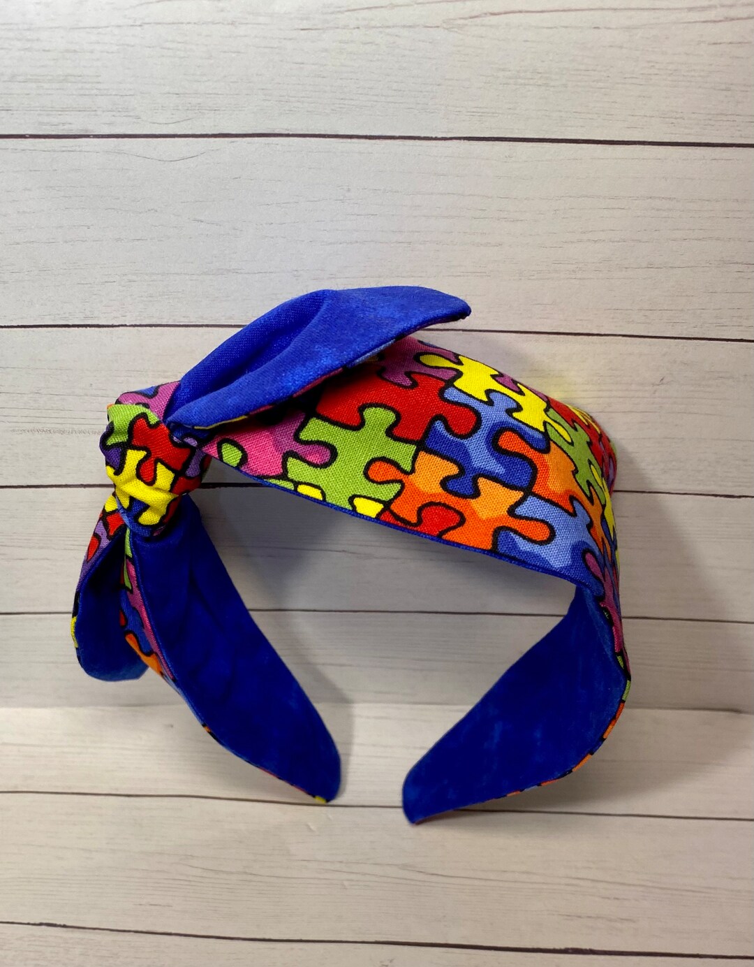 Autism Awareness Headband, Autism Knotband, Two Tone Headband, Puzzle ...