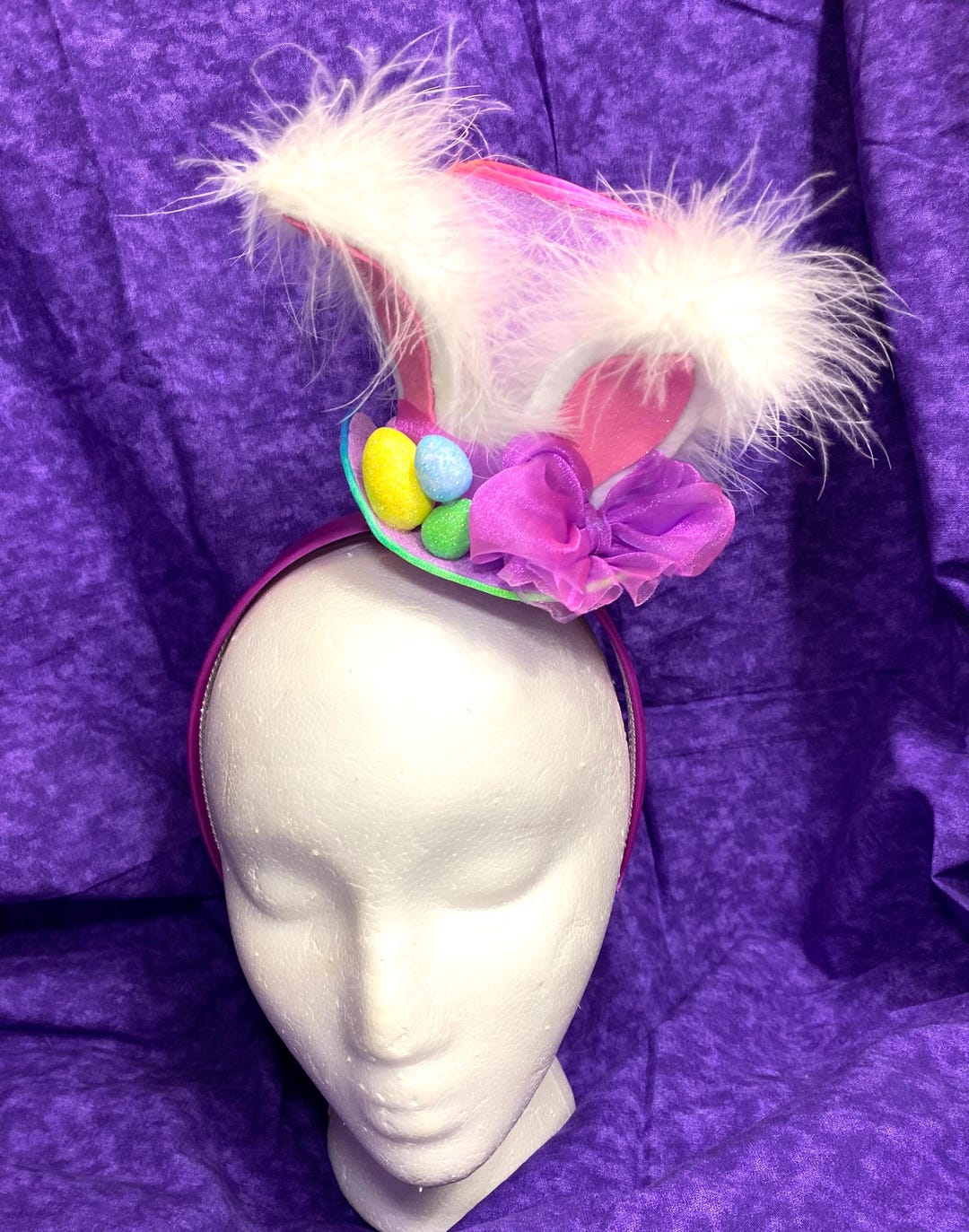 Easter Bunny Ears Top Hat Headband, Spring Celebration - Etsy