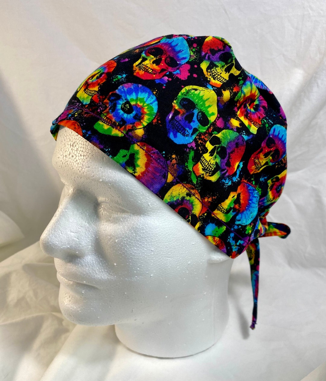 Skull Scrub Cap, Scrub Hat, Unisex,rainbow Scrub Hat,medical Worker Cap ...