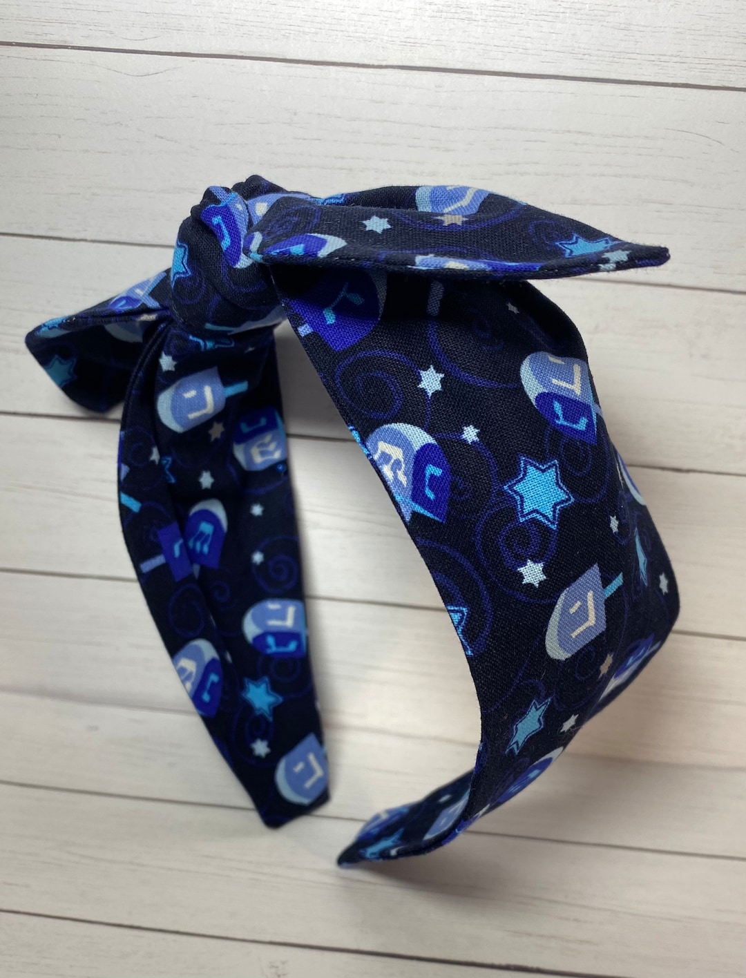 Hanukkah Headband, Dreidel Headband, Chanukah Knotband, Blue Hanukkah ...